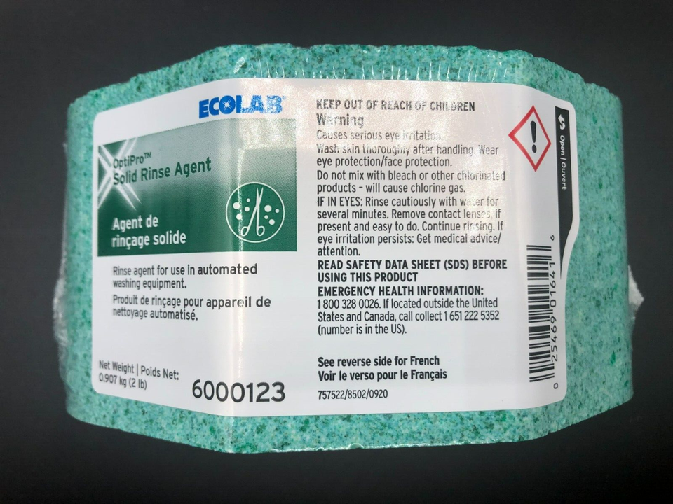 2 Pack Ecolab Solid Rinse Additive Concentrate General Purpose 4lbs ...