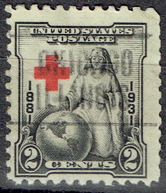 1931 2c RED CROSS w/Precancel f/CHICAGO IL (702-L-14.5HS). VERY SCARCE ...