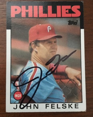 JOHN FELSKE 1986 TOPPS AUTOGRAPHED SIGNED AUTO BASEBALL CARD 621 ...