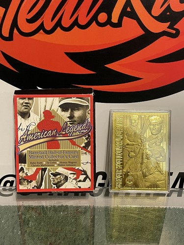 Baseball Hall-of-Famers Minted Collector's Card 22K GOLD Original Box ...