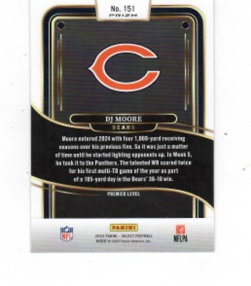 2024 Select Red and Yellow Prizm Shock #151 DJ Moore Premier Level Chic ...