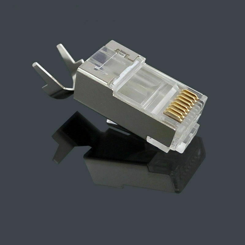 10Pack 1.45mm Network Connectors RJ45 Cat7 Gold Plated FTP Modular Plug ...