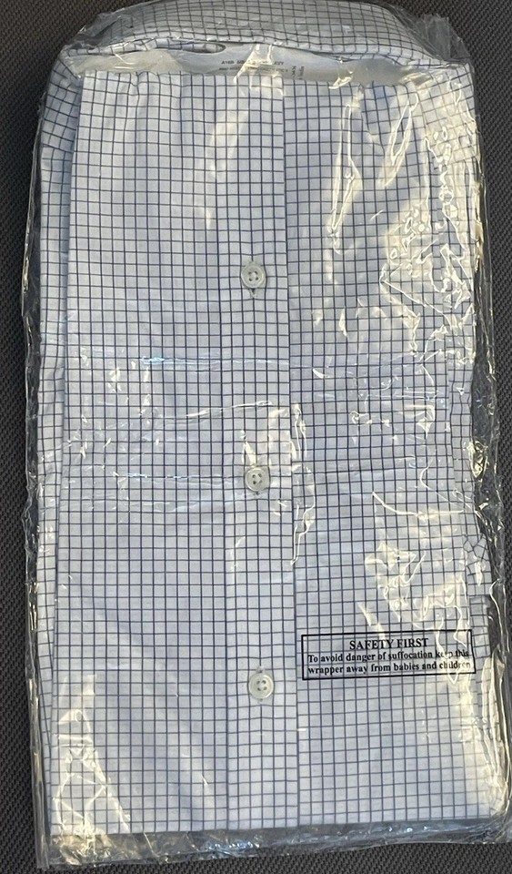 T.M. LEWIN Lewin 100 Slim Fit Check Long Sleeved Shirt 100% Cotton Size 16.5" | eBay UK