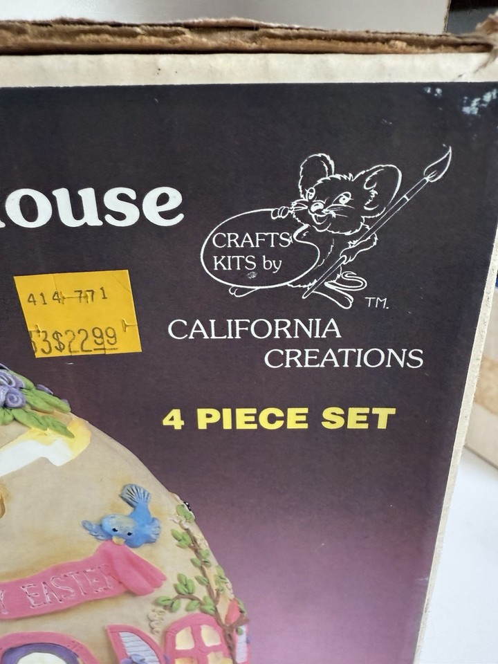VTG California Creations EASTER EGG HOUSE SET New Sealed HTF COMPLETE 4 ...