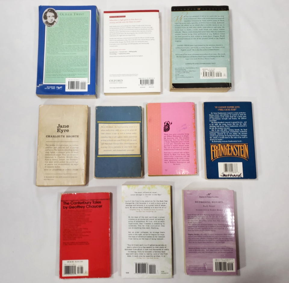 Classic British Literature Lot of 10 Books Novels Classroom Set Instant ...