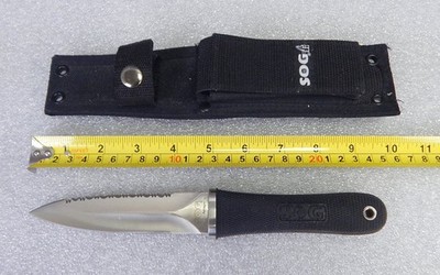SOG S14-R Pentagon fixed blade serrated combat knife Taiwan never used ...