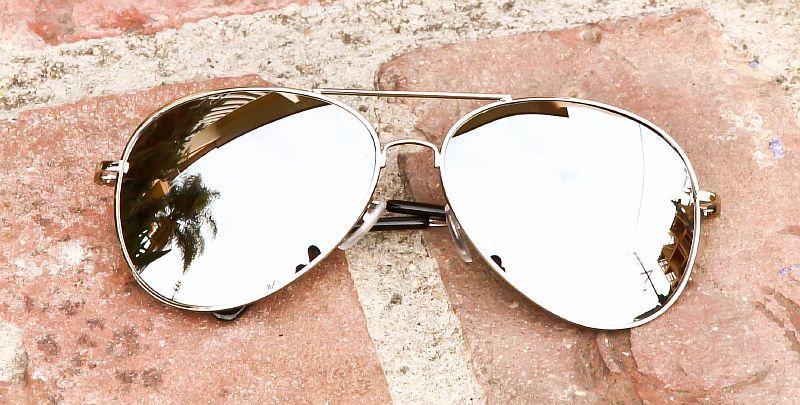 Large Silver Mirror Aviators Trendy Hipster Big Top Rock N Roll ...