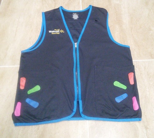 Official Men's Walmart Employee Vest Uniform Associate Blue Sz M | eBay