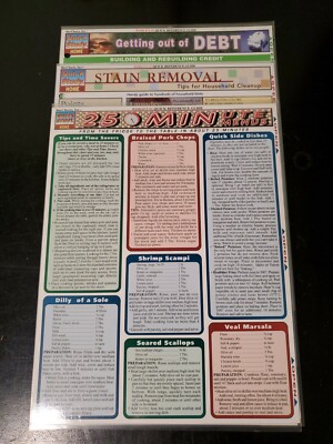 3 BarCharts Quick Study Guides 25 Minute Menus Stain Removal Getting ...