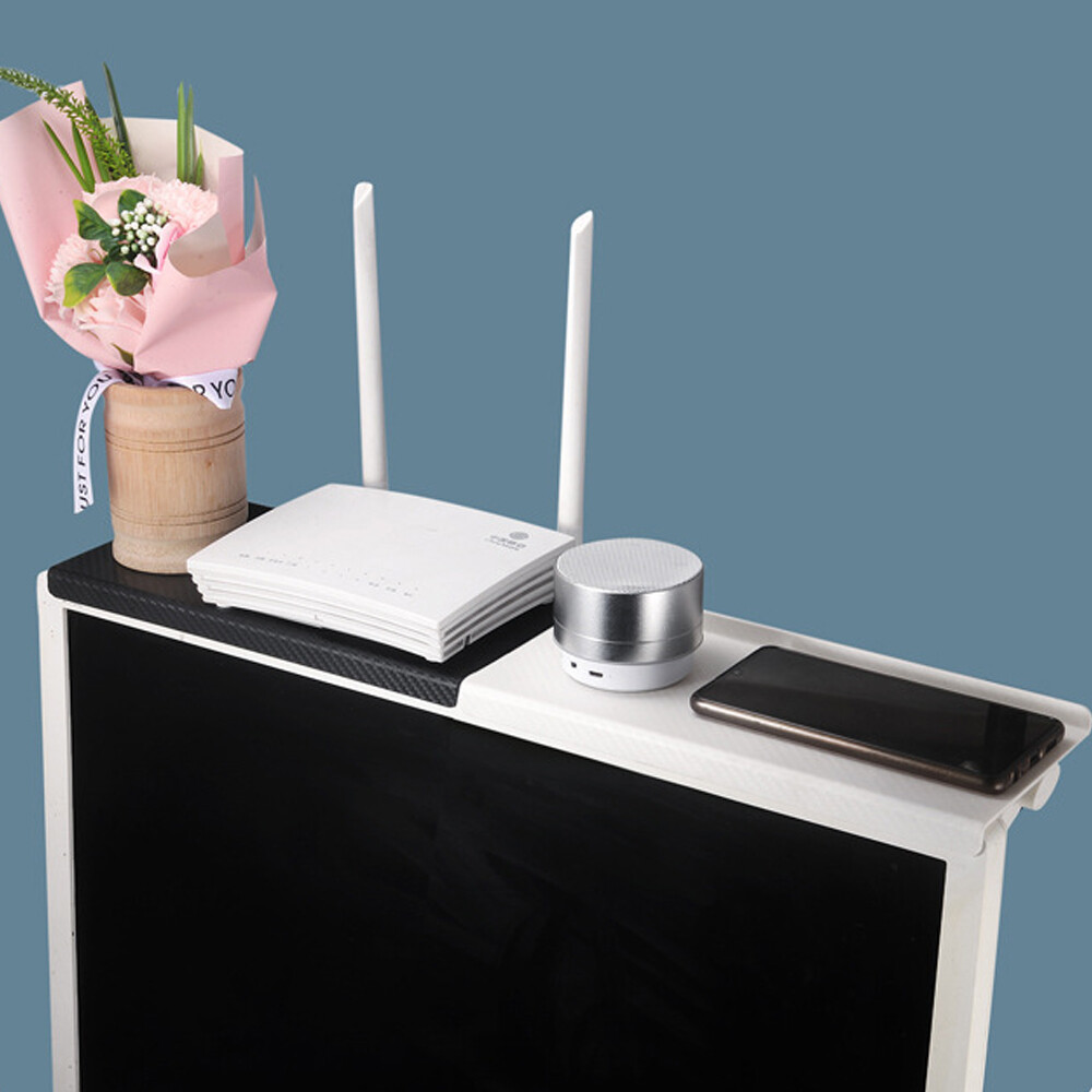 TV ComputVN Screen Caddy Top Shelf Desktop Stand Adjustable Storage ...