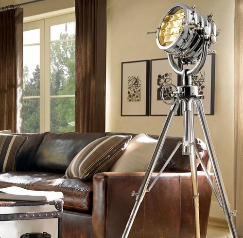 Search Light With Tripod Stand Home Decor Floor Spotlight Nautical item ...
