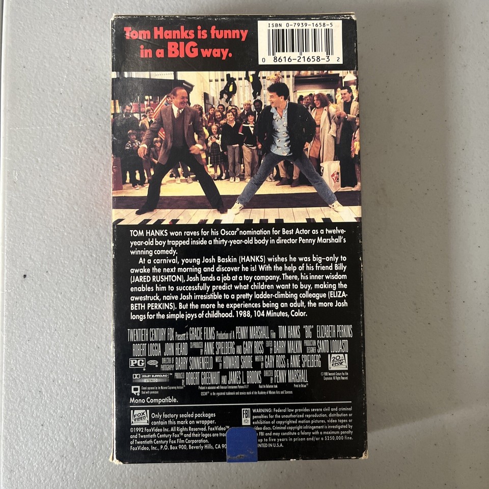 Tom Hank's Big VHS TAPE (1988) | eBay