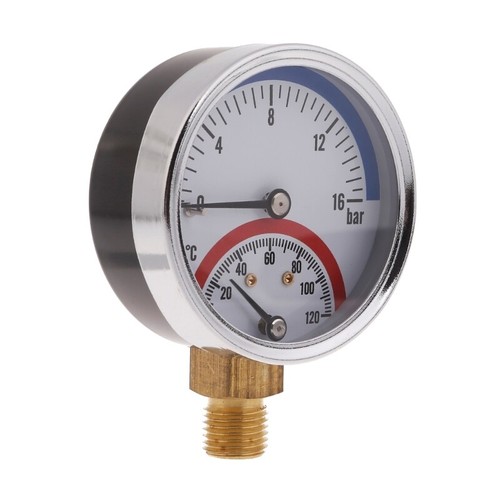 Thermal Pressure Gauge Thermo-manometer Boiler Temperature Pressure Gauge | eBay