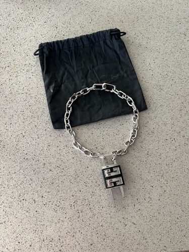 GIVENCHY Lock Necklace Chain Silver Tone - 💯 AUTHENTIC | eBay