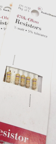 RADIO SHACK 271-1133, 470K-OHM RESISTOR ½ WATT 5% TOLERANCE 40293115302 ...