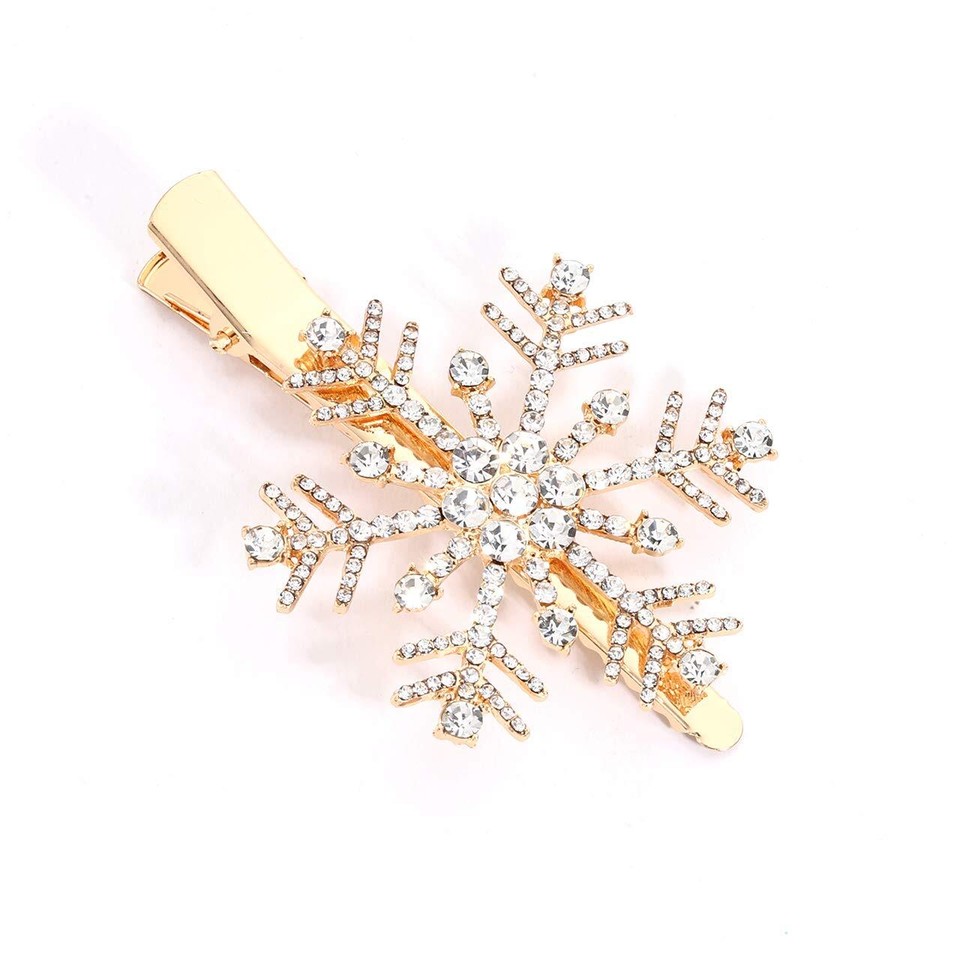 HZEYN Snowflake Hair Clips Christmas Sparkly Rhinestone Snowflake Hair ...