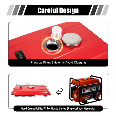 5-Gallon Universal Generator Gas Fuel Tank w/ Chrome Cap Gauge Petcock ...