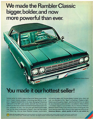 Vintage 1966 Magazine Ad For Rambler Classic More Room Inside & Beauty ...