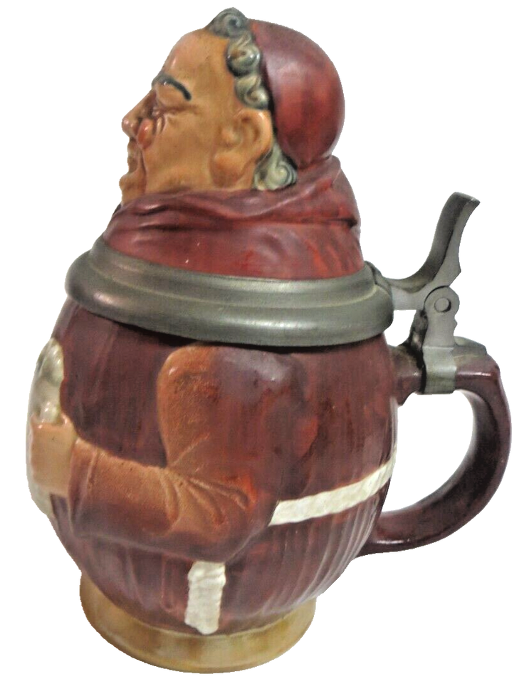 Old German Reinhold Merkelbach Pottery Lidded Monk Character Beer Stein ...