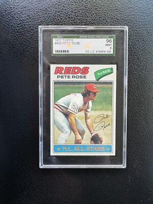 1977 TOPPS #450 SGC 96 PETE ROSE “THE HIT KING” CIN REDS—MINT BLAZER🔥 ...