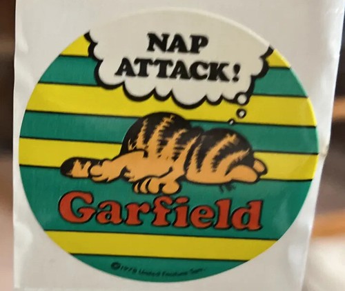 Vintage 70s 80s Garfield Nap Attack: Single STICKERS! (from a Roll) | eBay