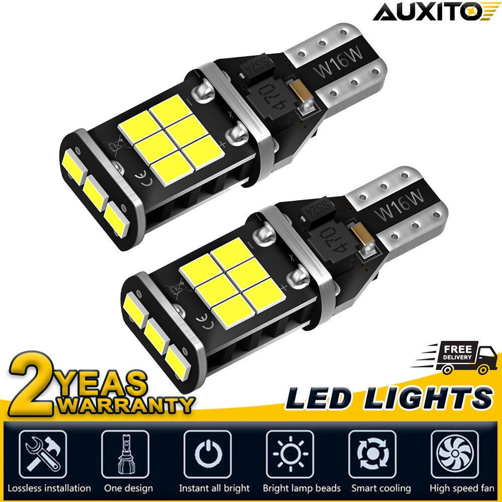 2pcs AUXITO White 2400LM T15 W16W 912 906 LED Reverse Tail Light Bulb ...