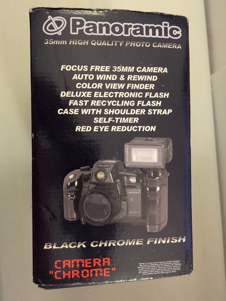 Panoramic 35mm High Quality Photo Camera Black Chrome Finish Open Box ...