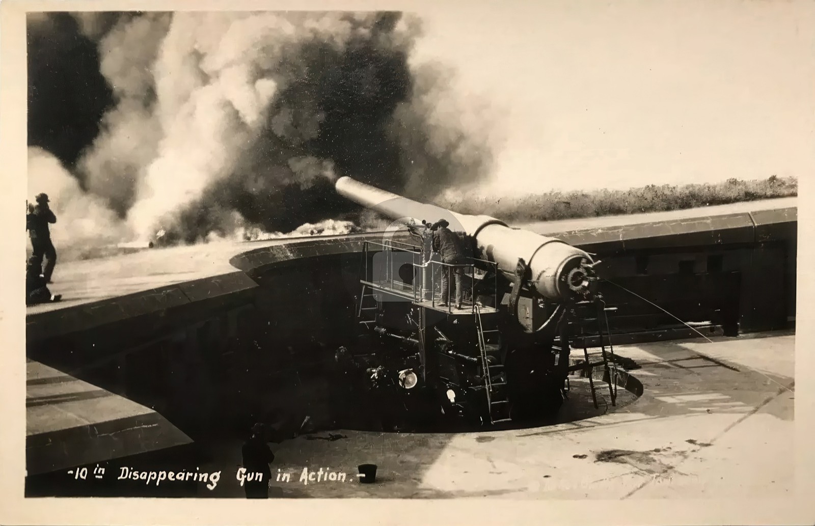 US Coast Artillery 10 Inch Disappearing Gun Fort Worden WA 2 RPPC ...