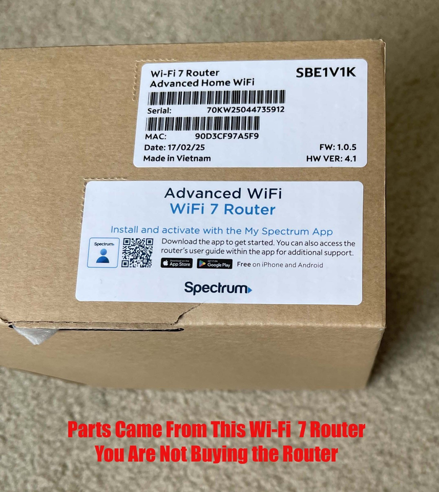 Spectrum WiFi 7 Router SBE1V1K Advanced & Modem D3.1 2.5G eMTA Charger ...