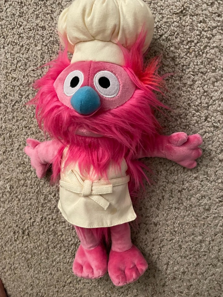 Sesame Street Gonger Plush 14" Pink Chef Stuffed Animal Gund Muppet ...