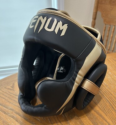 Venum Boxing Fighting Head Gear Helmet -53 to 59 cm- Black and Gold ...