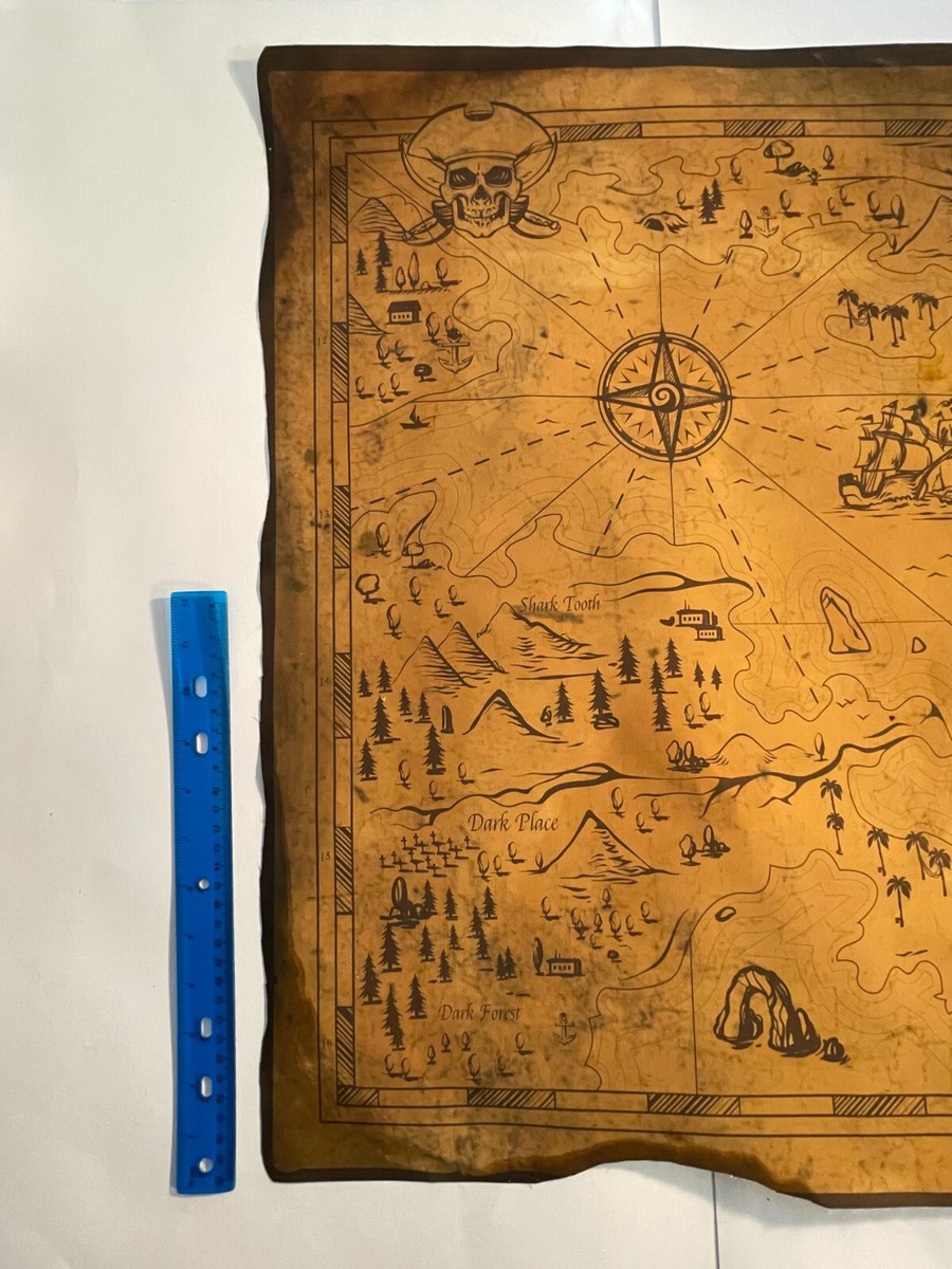 Old Treasure Map With Burned Edges Wall Art Canvas Prints Burnt Map