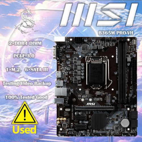 MSI B365M PRO-VH Intel LGA-1151 Micro-ATX LGA 1151 socket Supports DDR4 ...
