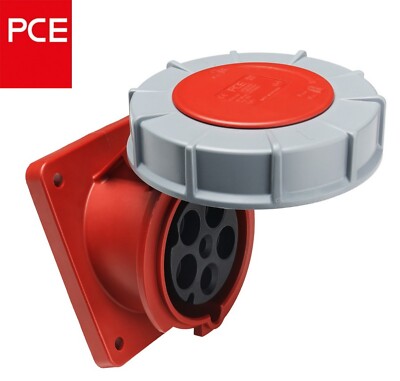 PCE 435-6 CEE-flanged socket sloping (100x112) [63A 5p 6h IP67] POWER ...