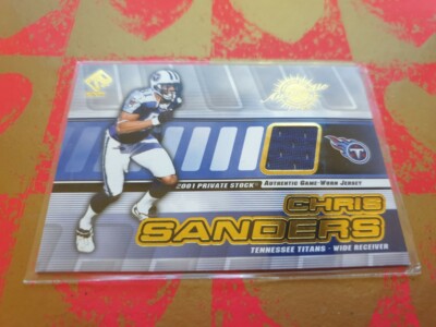 2001 Pacific Private Stock Chris Sanders Jersey Card. Tennessee Titans ...