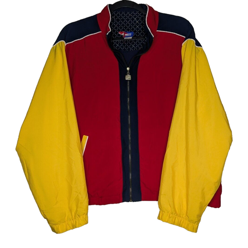 Vtg Tail Women's Tennis Windbreaker Jacket Size Large Red Yellow Blue ...