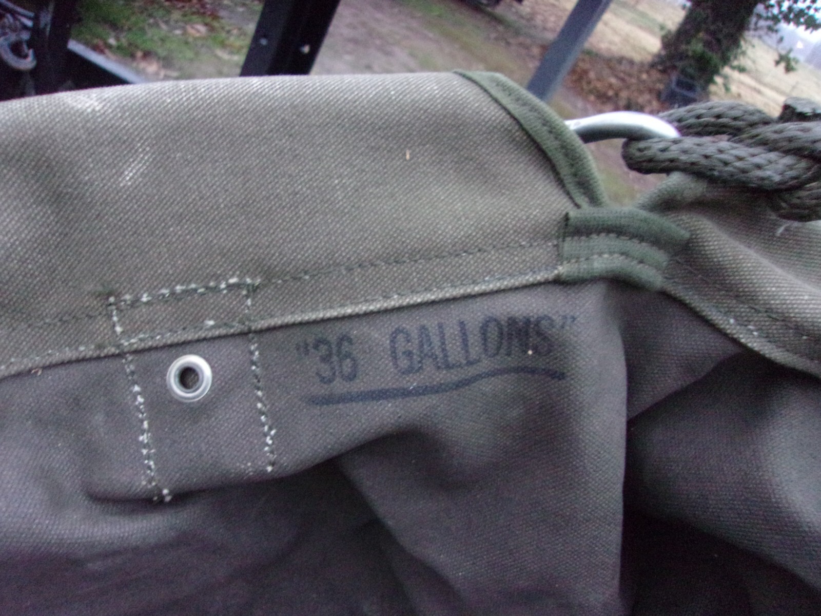 MILITARY SURPLUS CANVAS WATER BAG 36 GAL LISTER FIELD KITCHEN FILL ...