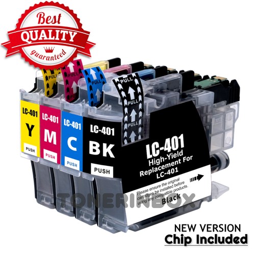 4pk LC401 Ink Cartridges For Brother LC-401 MFC-J1010DW MFC-J1012DW MFC ...