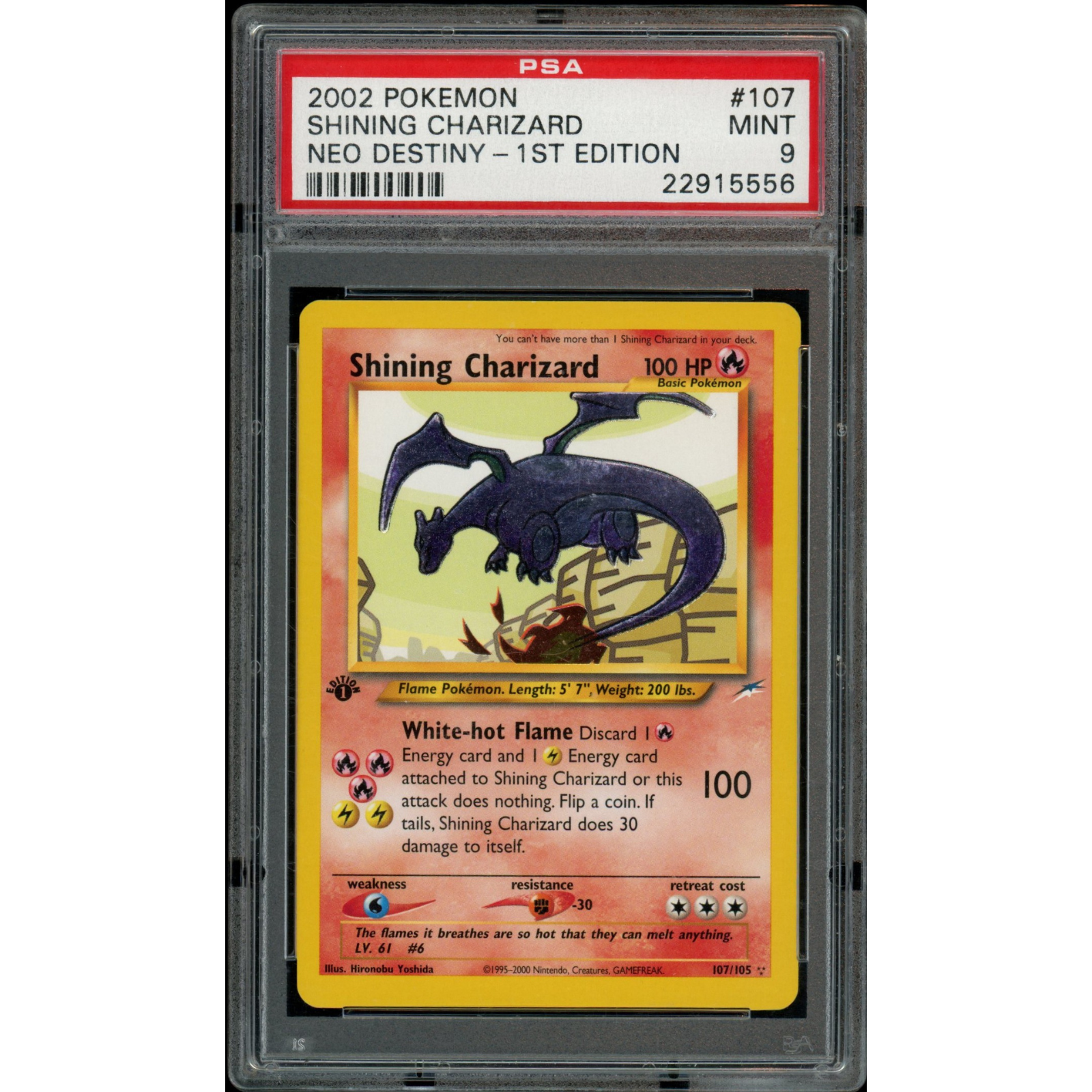 Pokemon Shining Charizard Neo Destiny 1st Edition Secret Rare Holo #107 ...