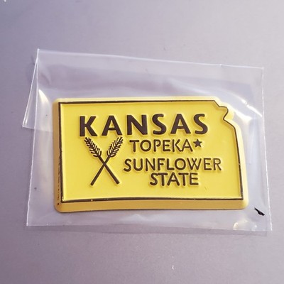 Kansas Sunflower State Shaped Topeka Refrigerator Magnet 2in Travel RV ...