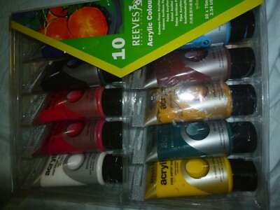 reeves acrylic colour x 10-75ml paint set brand new in box | eBay