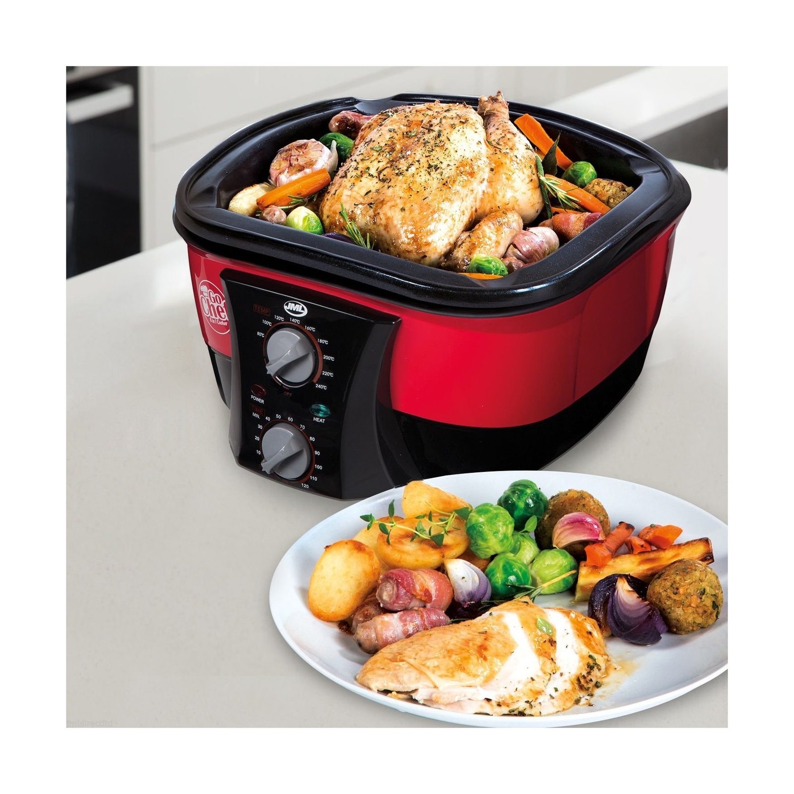 JML Go Chef 1500W 5L 8-In-1 Non-Stick Multifunction Cooker - Red ...