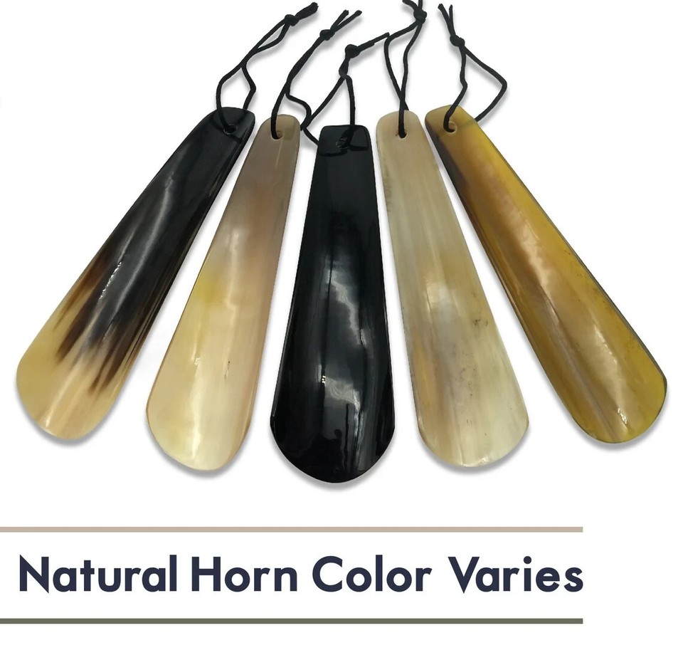 Real Bull Horn Shoe Horn Compact Size 6" x 2" Natural Color Shoes ...