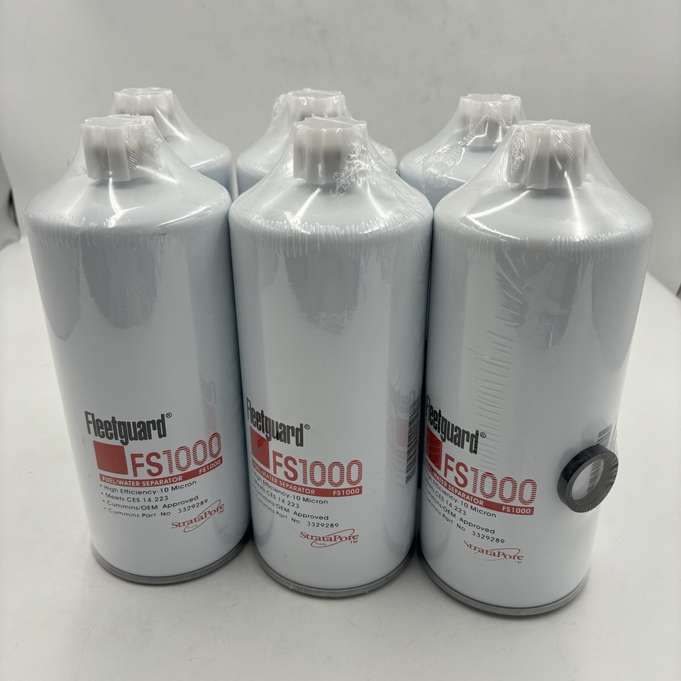 6PCS FS1000 Fuel Filter Water Separator Spin-On For Cummins Fleetguard ...