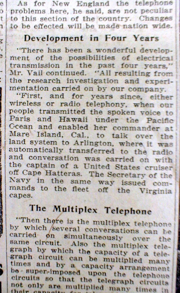 1919 headlne newspaper Mexico-US Border crisis + INVENTION of WIRELESS ...