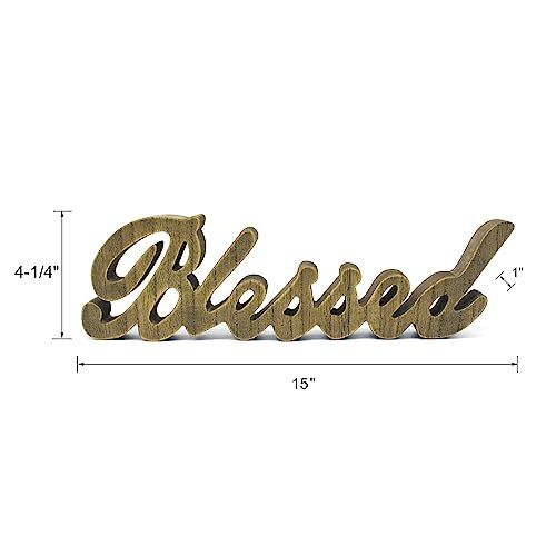 Blessed Sign Free Standing Wooden Words Sign For Gift And Table/shelf ...