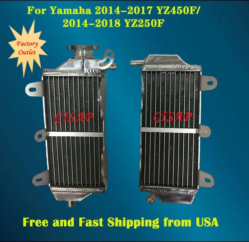 Aluminum radiator For Yamaha 2014-2017 YZ450F/2014-2018 YZ250F/2016 ...
