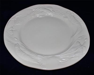 Gien, France, NEPTUNE Cream Embossed Fish Rim Dinner Plate or Charger ...
