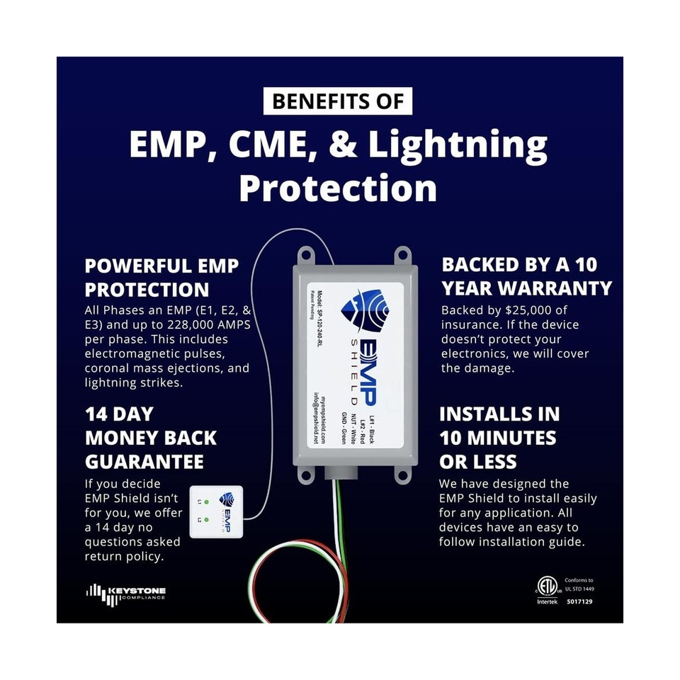 EMP Shield – Home EMP & Lightning Protection + CME Defense for Flush ...