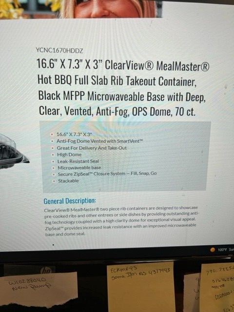 YCNC-1670-HDDZ 16.6 .3 X3 CLEARVIEW MEALMASTER HOT BBQ FULL SLAB RIB CONTAIN for sale online | eBay